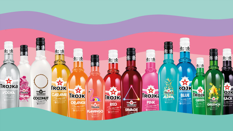 Trojka – one vodka and more than ten different colourful liqueurs ...